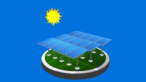 3d Animation Group Solar Panels Following Stock Footage Video (100% ...