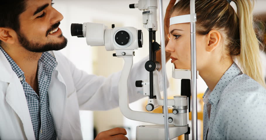 Woman Checking Eyesight in a Stock Footage Video (100% Royalty-free ...