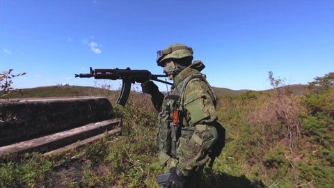 Soldier Reloading His Ak Submachine Gun Stock Footage Video (100% ...