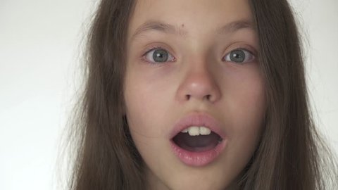 Beautiful Happy Teenage Girl Surprised Laughing: video stock (100% ...