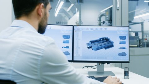 professional engineer works on computer 3d Stock Footage Video (100% ...