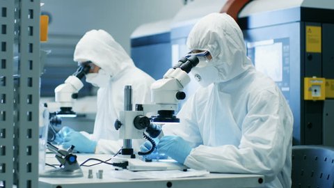 medical laboratory team microbiology scientists wearing Stock Footage ...