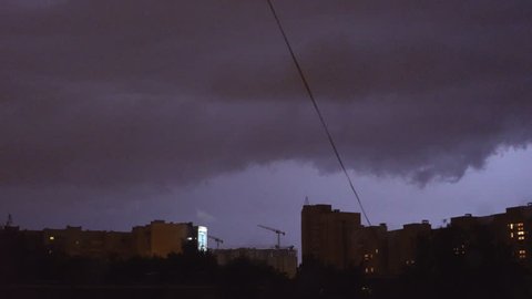 View Window Stormy Sky Night Outside Stock Footage Video (100% Royalty ...