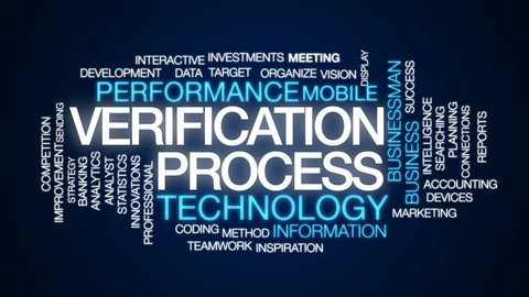 Verification Process Animated Word Cloud Text Stock Footage Video (100% ...