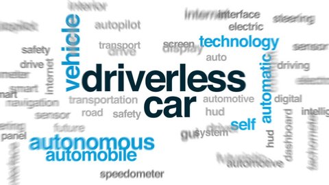 Driverless Car Animated Word Cloud Text Stock Footage Video (100% ...