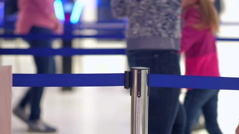 Stanchion Barriers Passengers Pass Through Gate Stock Footage Video ...