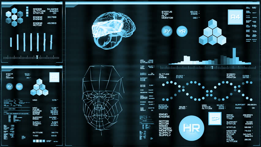 Technology Interface Computer Data Screen Gui Stock Footage Video 100