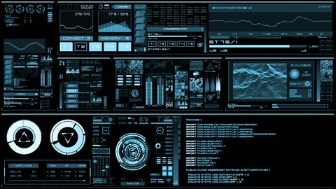 futuristic command center interface loop ready Stock Footage Video (100 ...