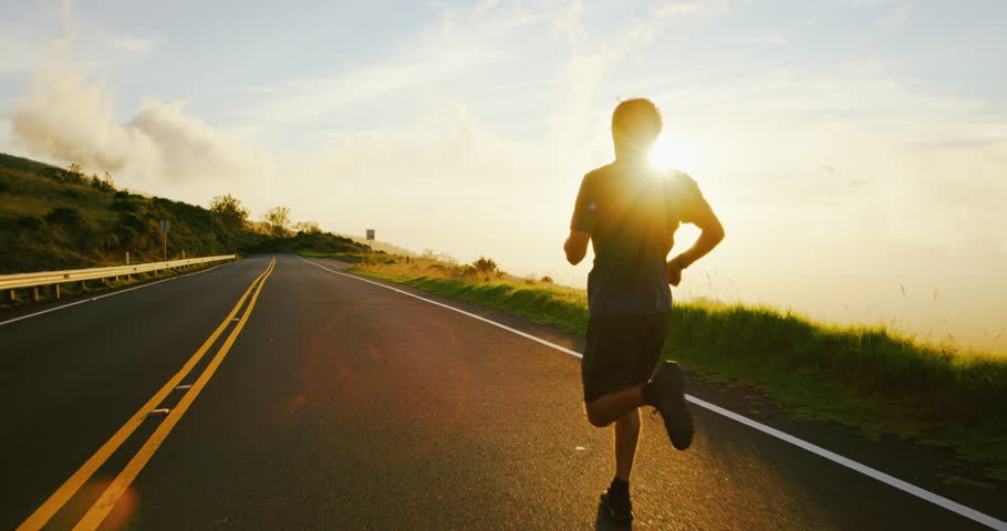 Athletic Young Man Running On Stock Footage Video (100% Royalty-free ...