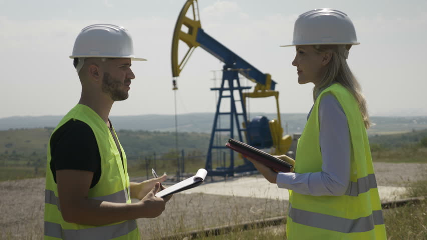 engineer assistant man informing manager woman Stock Footage Video (100 ...
