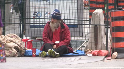 Toronto Ontario Canada November 2017 Homeless Stock Footage Video (100% ...