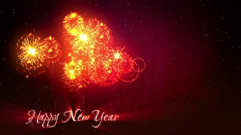 Beautiful Red Orange Fireworks Laser Show Stock Footage Video (100% ...