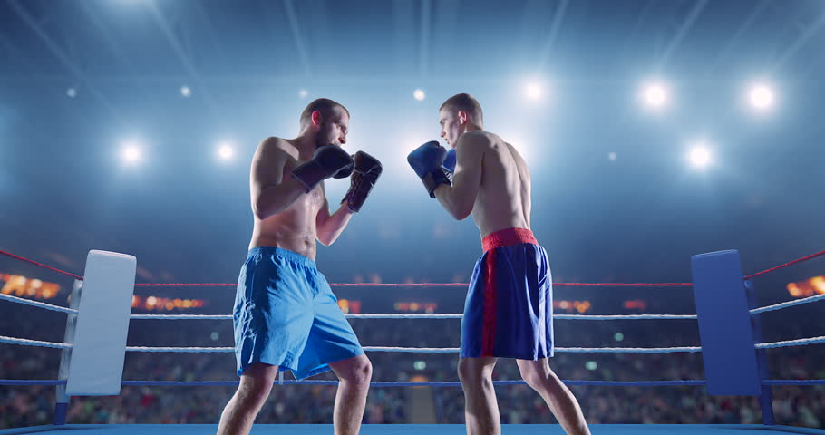 Two Male Boxers Fight On Stock Footage Video (100% Royalty-free ...