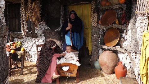 Nativity Scene Figurine Crib Focus On Stock Photo (Edit Now) 22297858