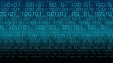 Shiny Blue Binary Code On Black Stock Illustration 161462612