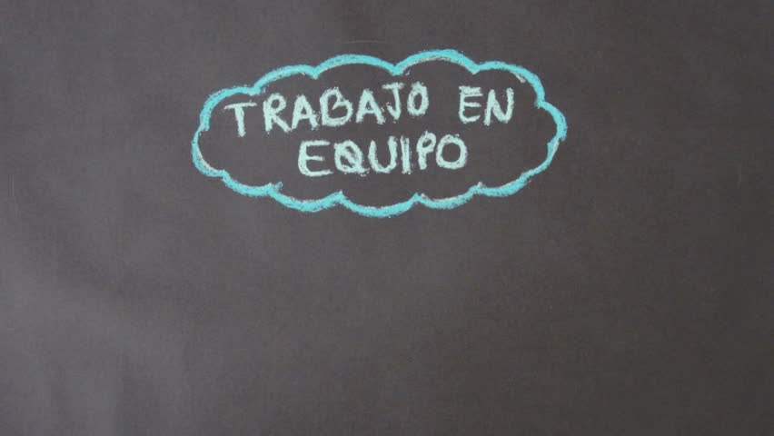 teamwork chalk illustration in spanish Stock Footage Video (100% ...