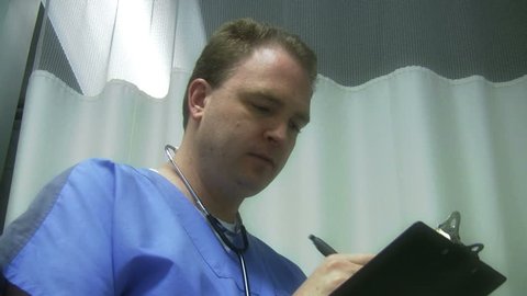 Nurse Taking Notes Hospital Male Nurse Stock Footage Video (100% ...