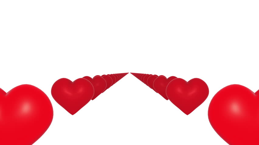 animation red hearts moving towards camera Stock Footage Video (100% ...