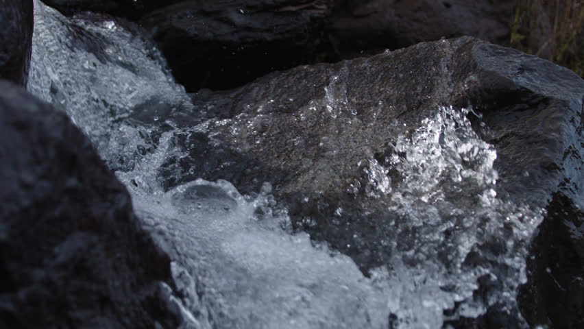 Mountain Water Pouring Over Rocks Stock Footage Video (100% Royalty ...