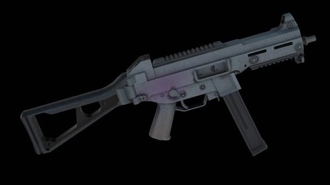 Ump45 Firearm Weapon Rotating On Black Stock Footage Video (100% ...