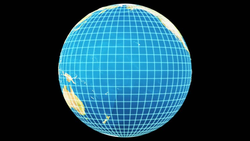 animation rotating globe grid on black Stock Footage Video (100% ...
