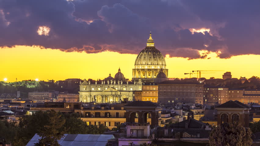 Beautiful Rome Cityscape at Dusk : vidéo de stock (100 % libre de droit ...