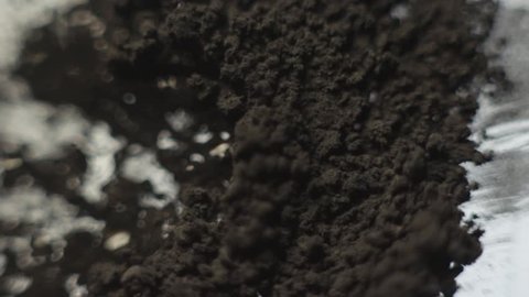 Dissolution Black Powder Chemical Reaction Macro Stock Footage Video ...