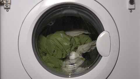 Washing Machine Washes Clothes Stock Footage Video (100% Royalty-free ...