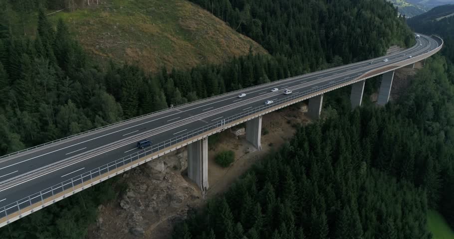 beautiful view on car bridge mountains Stock Footage Video (100% ...