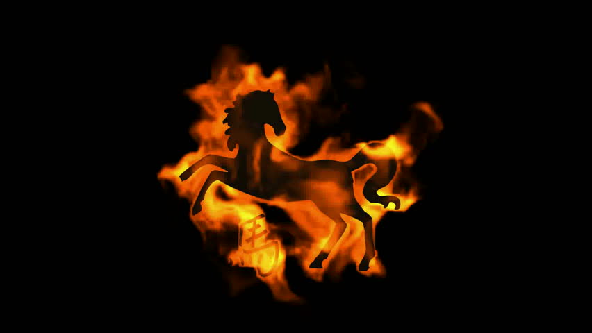 Chinese Zodiac of Fire Horse Stock Footage Video (100% Royalty-free ...