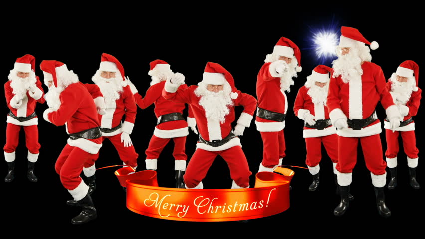 Bunch of Santa Claus Dancing, : vidéo de stock (100 % libre de droit ...
