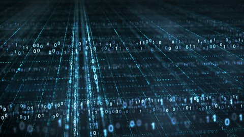 Dolly Shot Binary Code Grid Information Stock Footage Video (100% ...