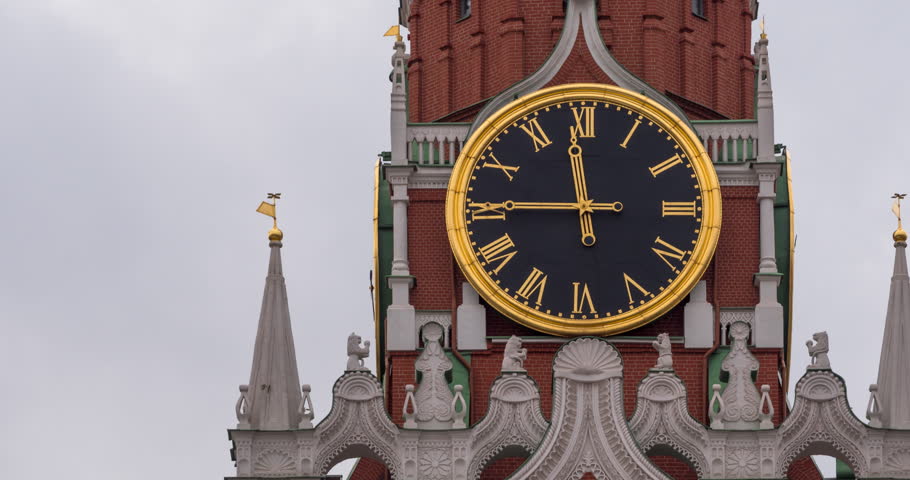 Moscow Kremlin Main Clock Named Stock Footage Video (100% Royalty-free ...