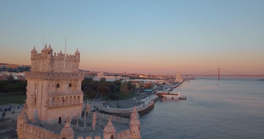 Tower at Dusk in Lisbon, Portugal image - Free stock photo - Public ...