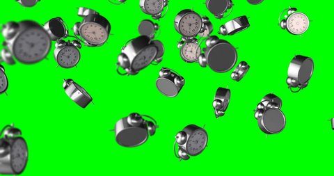 Alarm Clock Falling Green Screen Stock Footage Video (100% Royalty-free ...