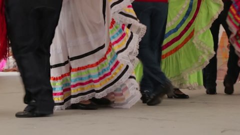 latino women colourful traditional dresses dancing Stock Footage Video (100% Royalty-free ...
