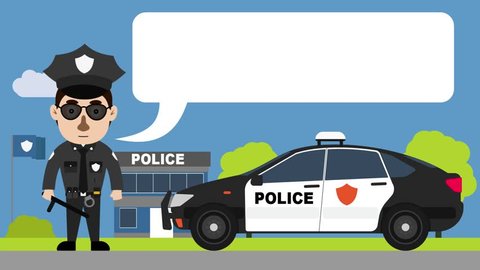 Animation Police Forms Speech Clouds Police Stock Footage Video (100% ...