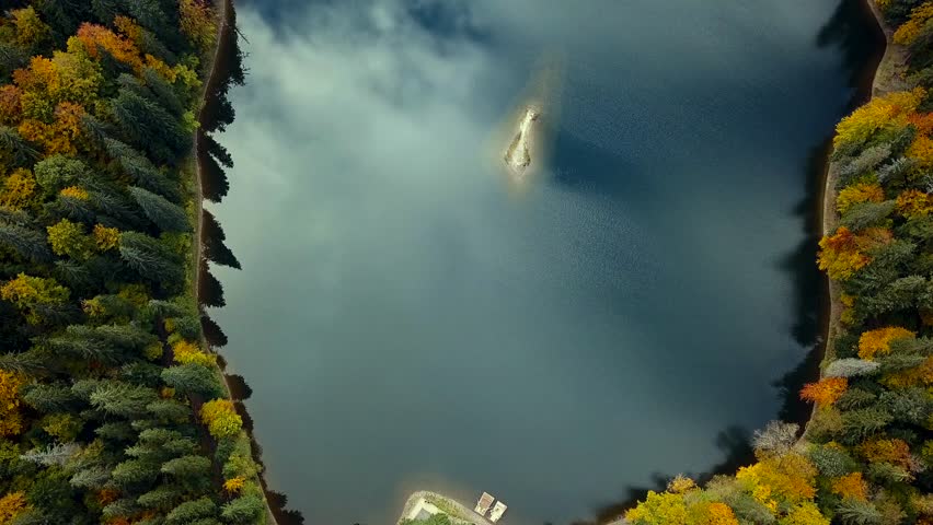 big lake middle mountains during autumn Stock Footage Video (100% ...