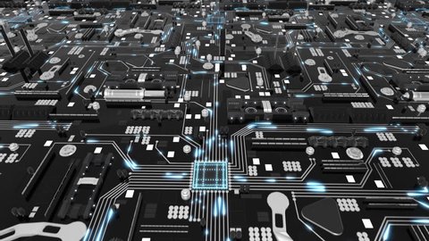 Seamless Looping 3d Animated Futuristic Motherboard Stock Footage Video ...