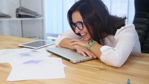 Businesswoman Laying Her Head On Table Stock Footage Video (100% ...