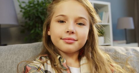 Close Cute 10 Years Old Girl Stock Footage Video (100% Royalty-free ...