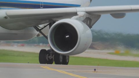 Working Jet Engine Passenger Airliner Heat Stock Footage Video (100% ...