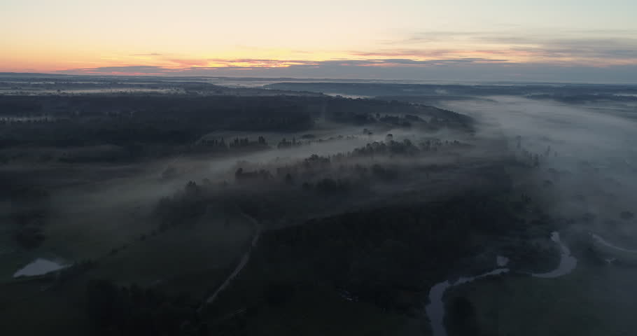 Aerial Drone Shot of Fog Stock Footage Video (100% Royalty-free ...