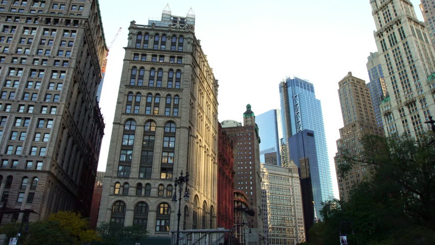 aerial drone view manhattan’s financial wall Stock Footage Video (100% ...
