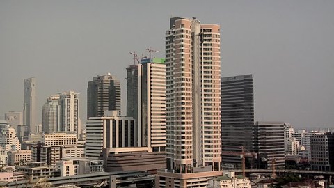 Elevated View Sathon District Late Afternoon Stock Footage Video (100% ...