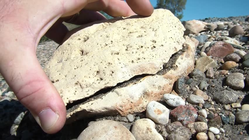 pale yellow rock broken half sunlight Stock Footage Video (100% Royalty ...