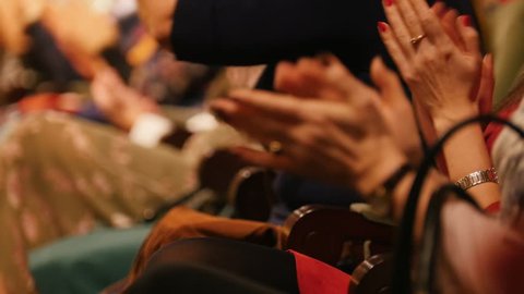 Closeup Clapping Hands Impressed People Attending Stock Footage Video ...