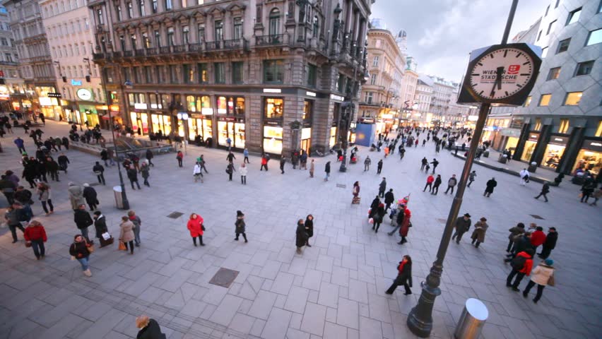 Vienna- Feb 21: People Go Stock Footage Video (100% Royalty-free ...