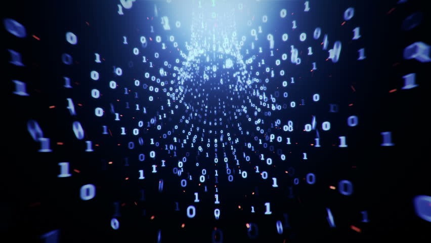 Matrix Digital Rain Blue Data Flow Stock Footage Video (100% Royalty ...