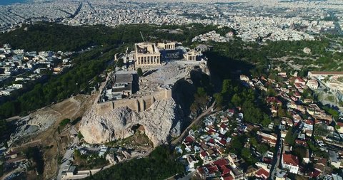 Aerial Flight Drone Over Famous Parthenon Stock Footage Video (100% Royalty-free) 33200509 ...